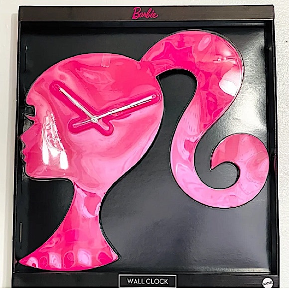 Barbie | Wall Decor | Barbie Mattel Pink Large Silhouette Wall Clock ...